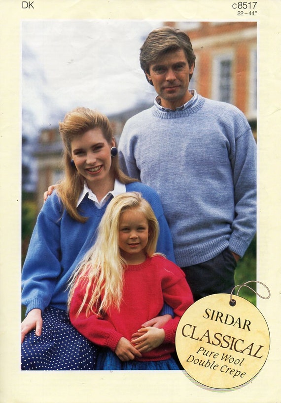 Family Classic Sweater Knitting Pattern Pdf Womens Mens | Etsy