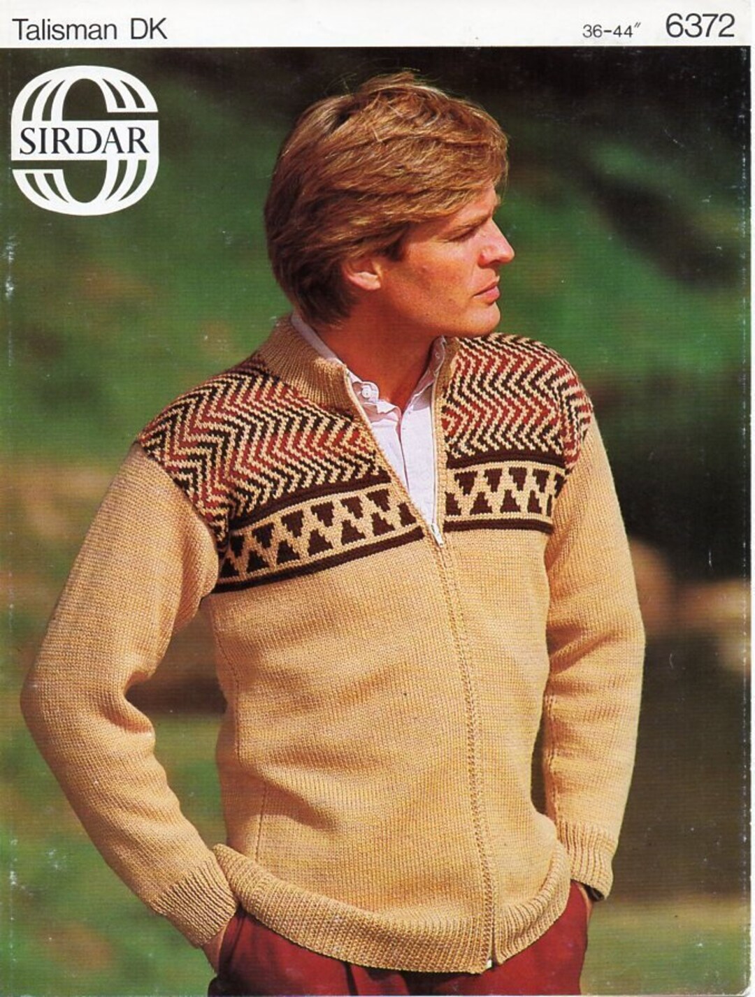 Mens Fair Isle Jacket Knitting Pattern Pdf Mens Fairisle Cardigan With ...