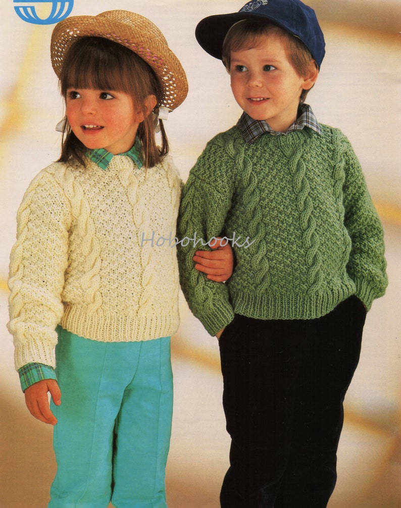 Baby / Childs / Childrens Aran Sweater / Jumper - 20 to 28 Inch Chest ...