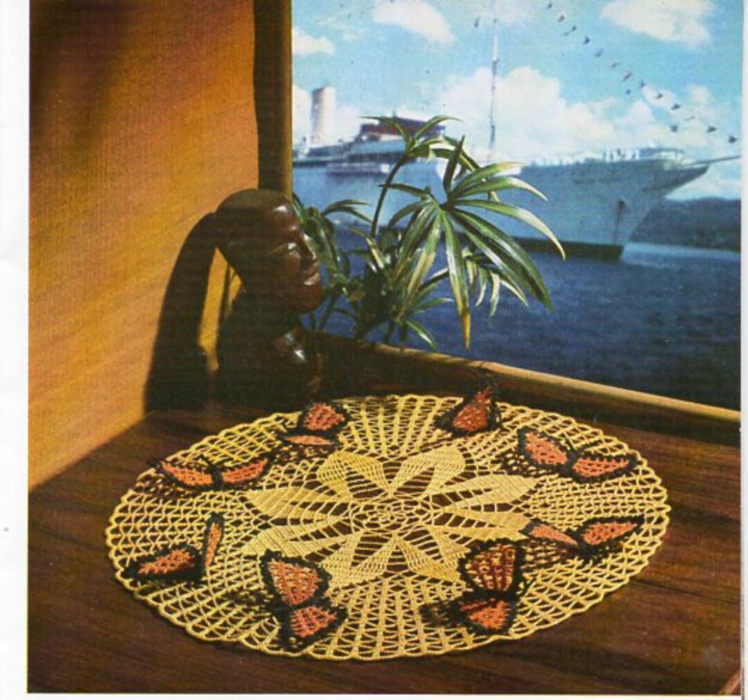 Crochet Butterfly Doily Pattern Crochet Pattern Pdf Download Vintage ...