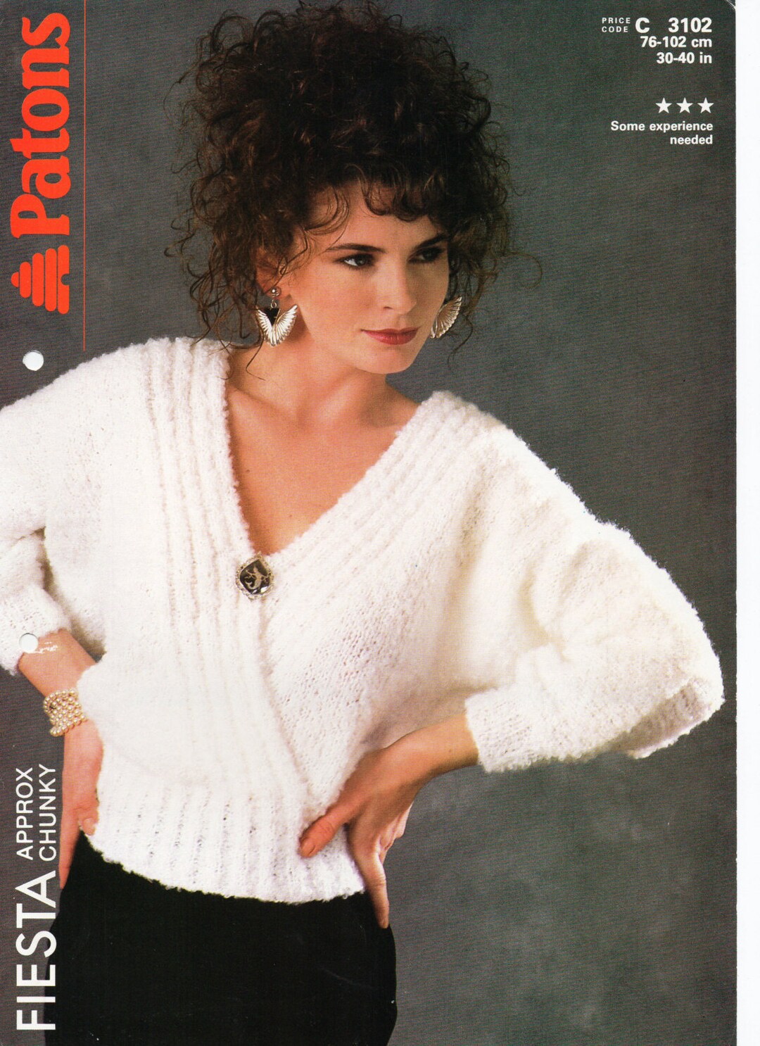 Vintage Womens Crossover Dolman Sweater Knitting Pattern Pdf Chunky ...