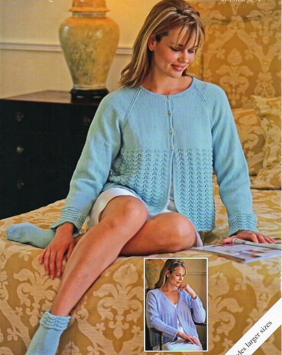 Womens Bed Jacket Knitting Pattern Pdf Ladies Bedjacket Bed | Etsy