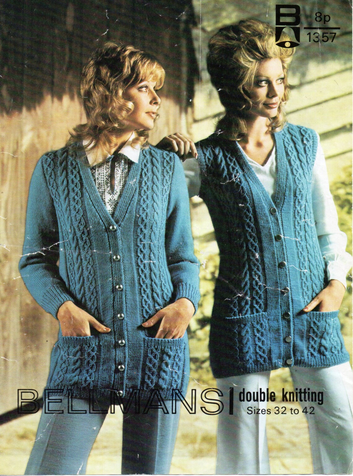Vintage Womens Cable Cardigan and Waistcoat Knitting Pattern | Etsy