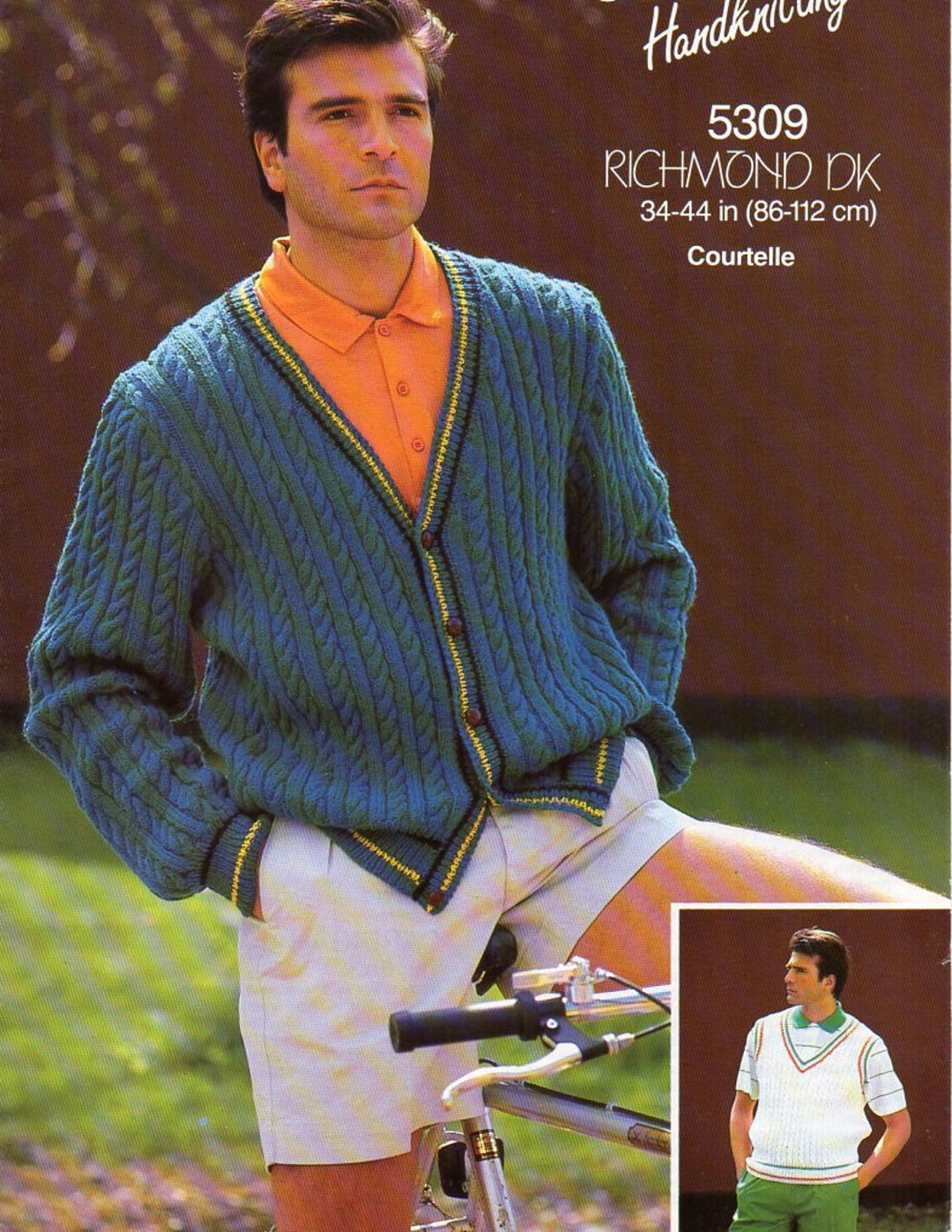 Mens Cable Cardigan Slipover Knitting Pattern Pdf V Neck Cable Jacket ...