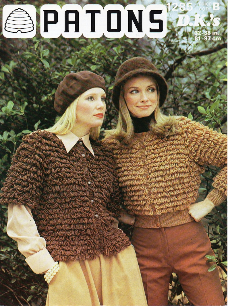 Womens Loopy Jacket Knitting Pattern 1970s Loopy Cardigans Loop Stitch ...