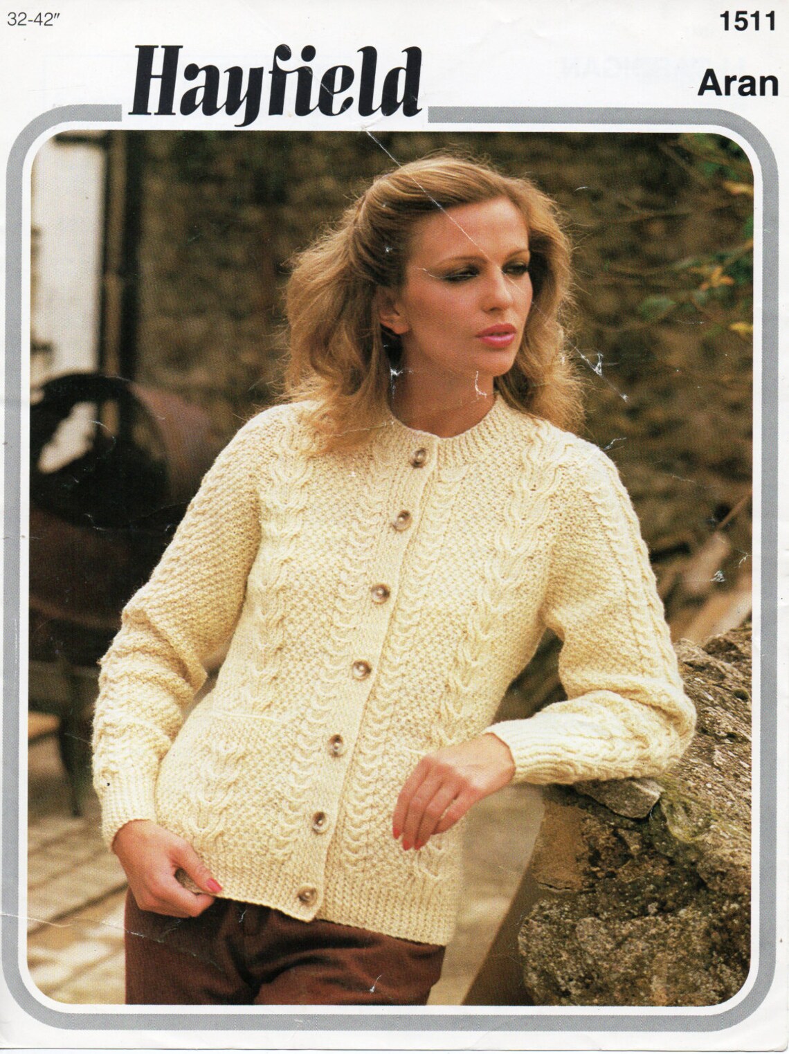 Vintage Womens Aran Cardigan Knitting Pattern PDF Ladies Cable - Etsy UK