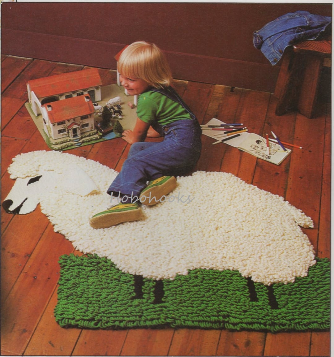 CROCHET Sheep Rug With Guide - 104 by 89 Cm - Chunky / Bulky Yarn ...