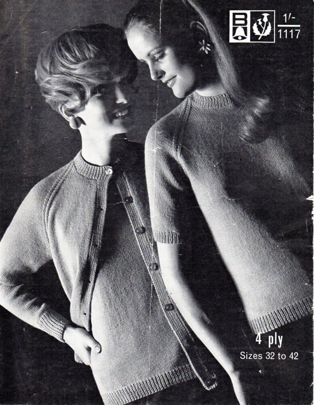 Vintage Womens Twin Set Knitting Pattern Pdf Ladies Short Sleeve ...