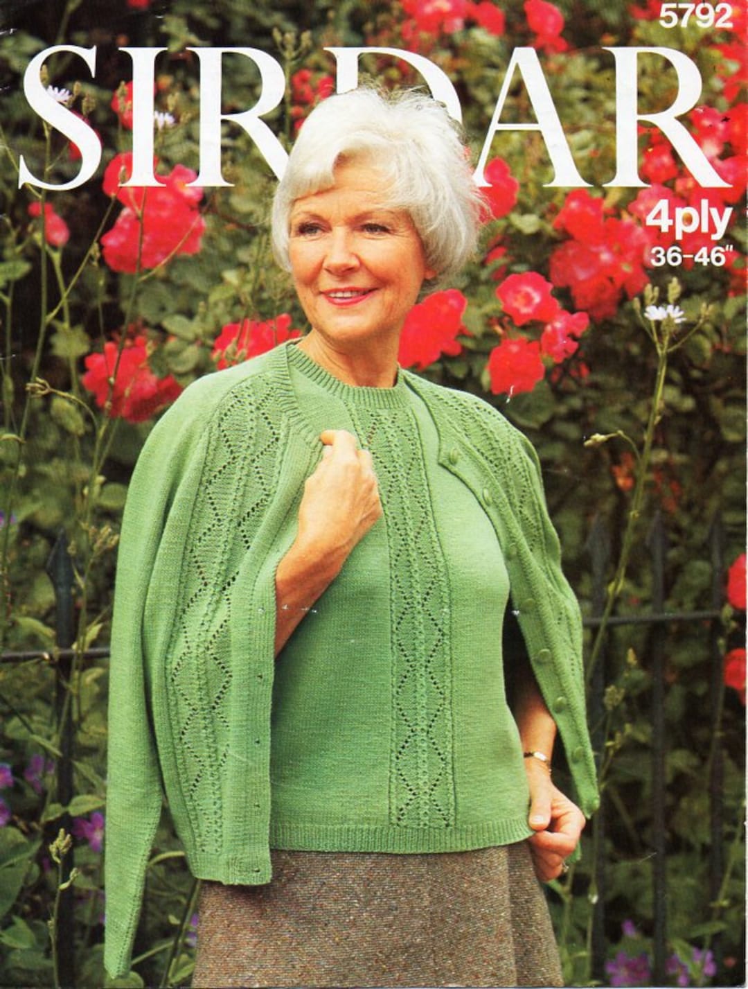Vintage Womens Twinset Knitting Pattern Pdf Ladies Lacy Twin Set ...