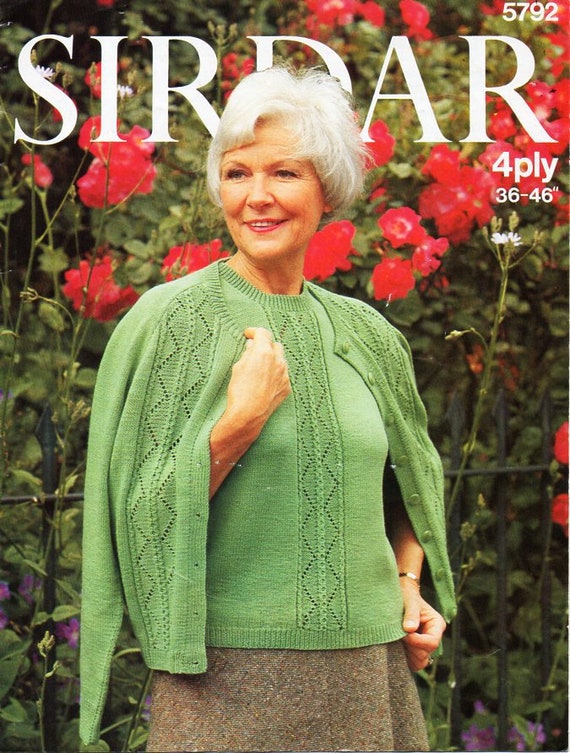 Vintage Womens Twinset Knitting Pattern Pdf Ladies Lacy Twin - Etsy