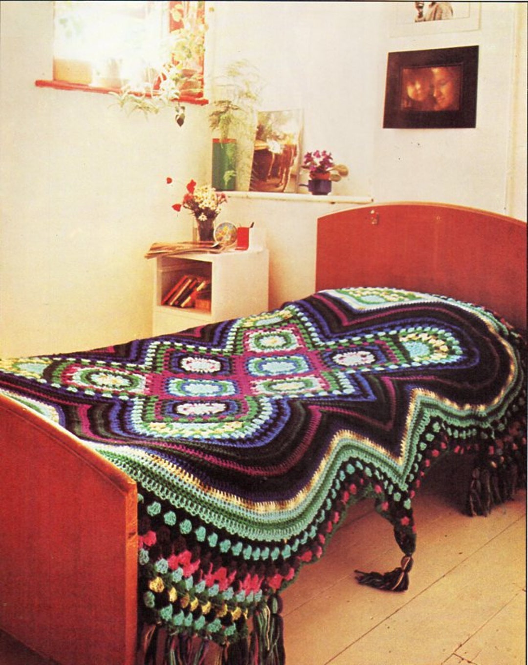 Vintage Crochet Blanket Crochet Pattern Pdf Crochet Mandala Single Bed ...