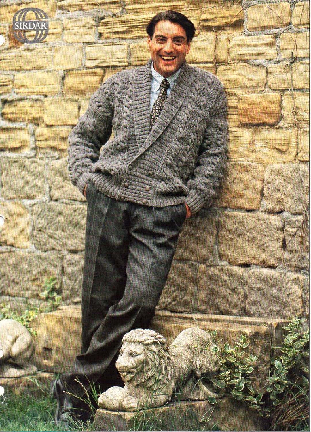 Mens Aran Jacket Knitting Pattern PDF Mens Aran Cardigan Shawl Collar ...