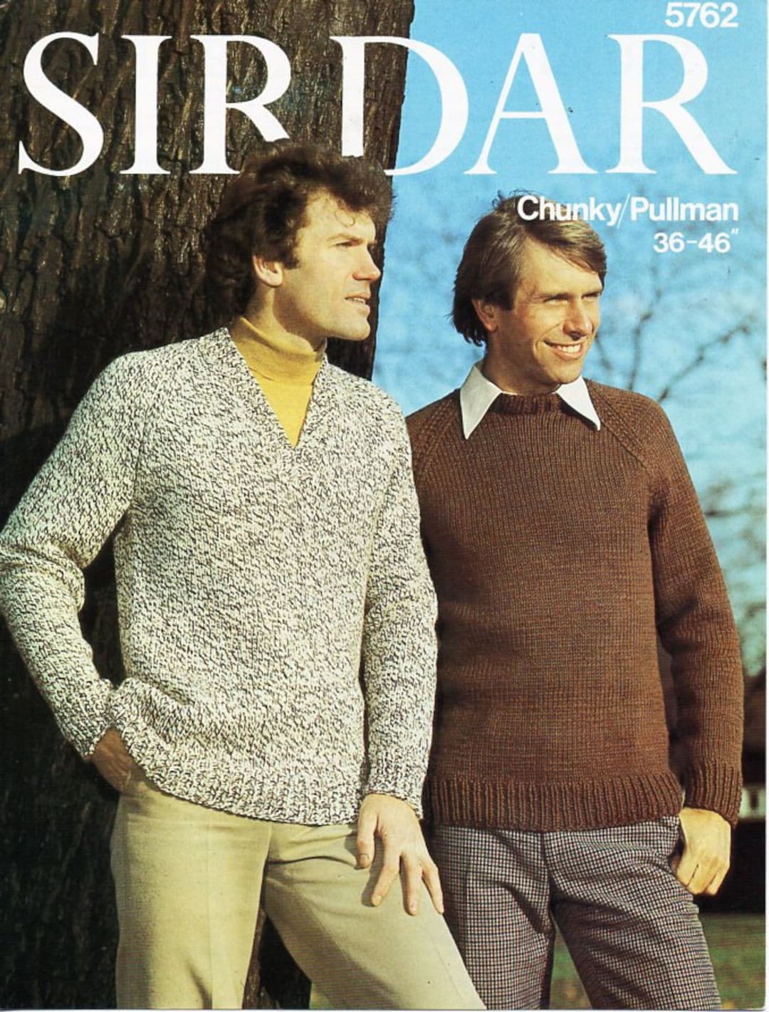 Vintage Mens Classic Sweater Knitting Pattern PDF Mens V or Round Neck ...