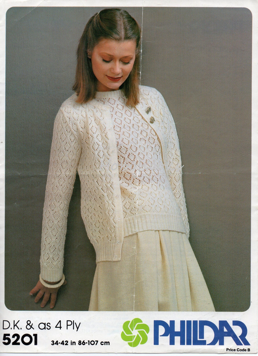 Womens Twinset Knitting Pattern Pdf Ladies Lacy Cardigan Sweater Twin ...