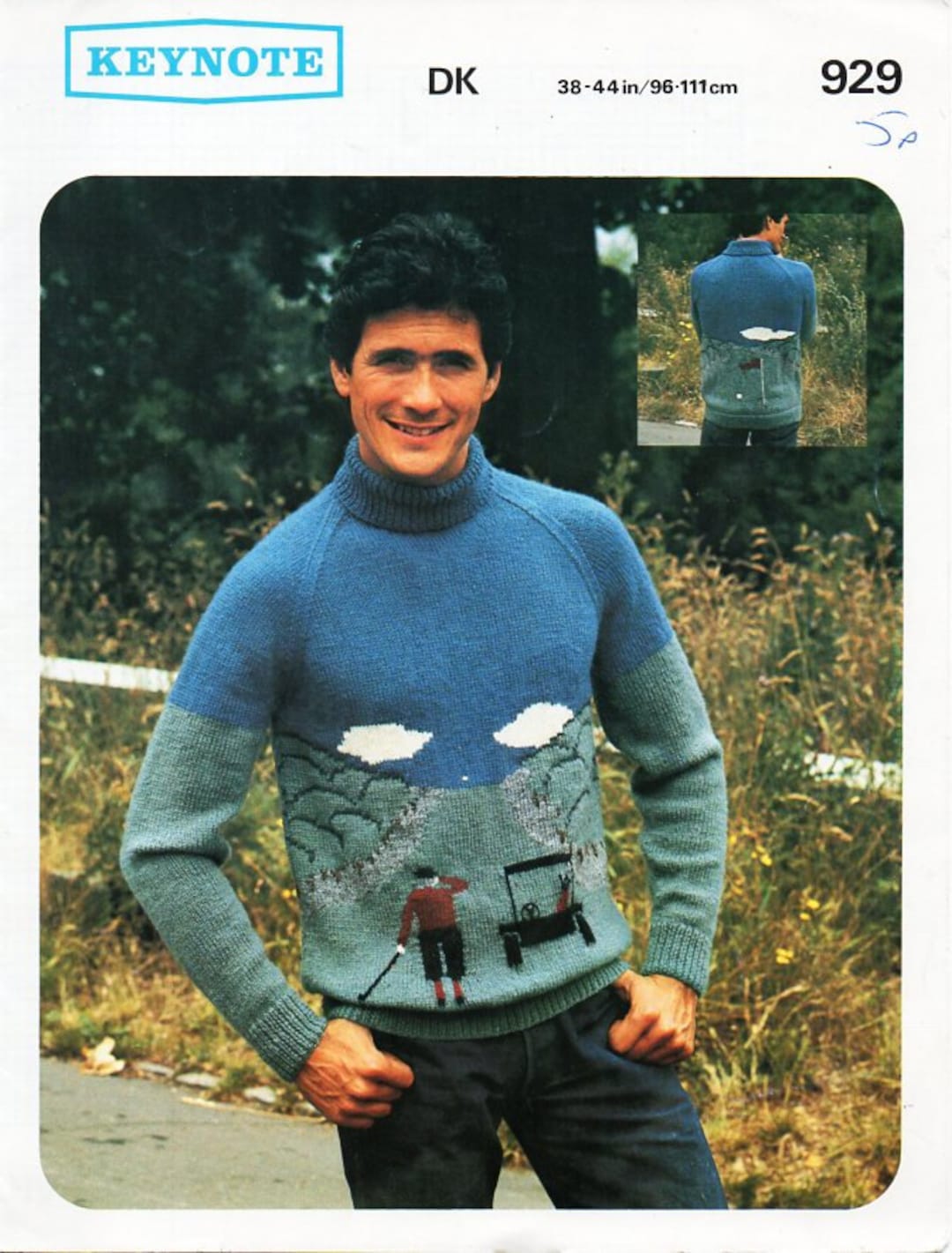 Vintage Mens Golf Sweater Knitting Pattern Pdf Mens Golfing Motif ...