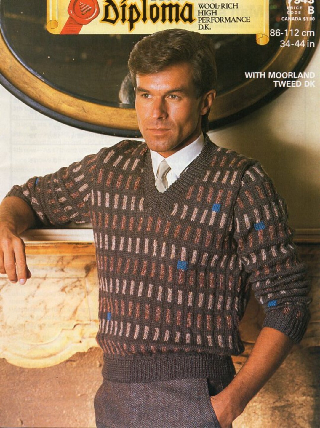 Mens Sweater Knitting Pattern Pdf Swiss Darning Patterned Jumper 34-44 ...
