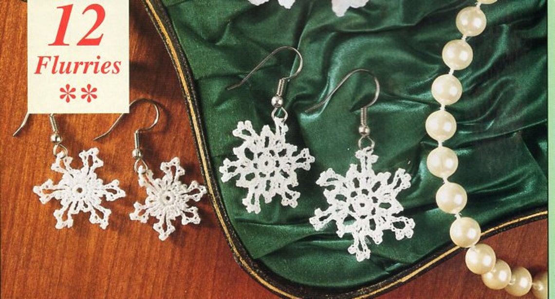 Crochet Snowflake Earrings Crochet Pattern Pdf Crochet Christmas ...