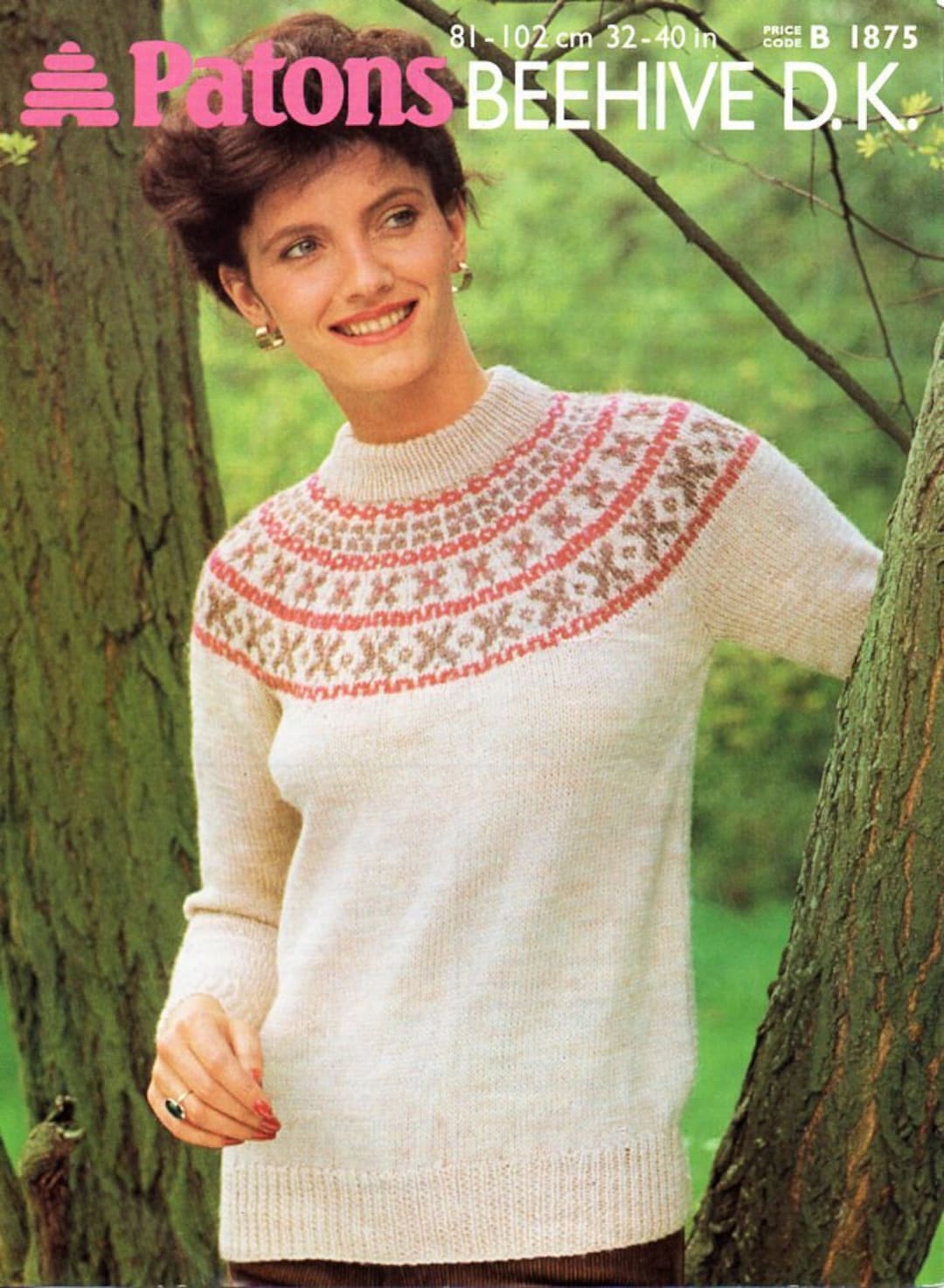 Vintage Womens Fair Isle Sweater Knitting Pattern Pdf Ladies Fairisle ...