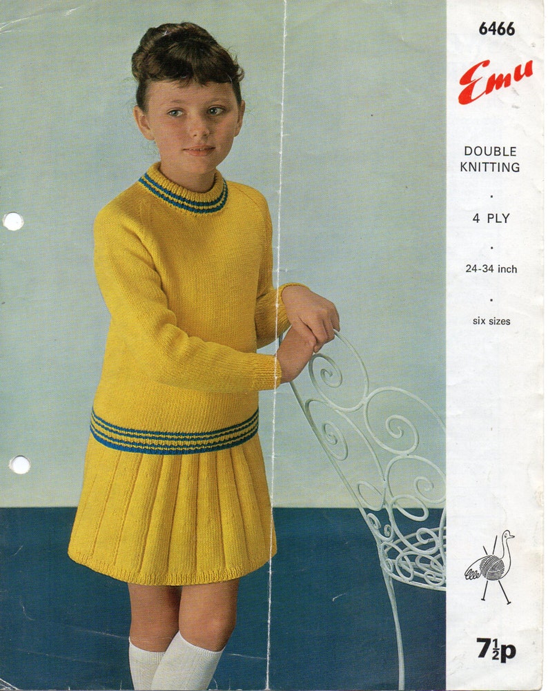 Girls Sweater Skirt Knitting Pattern Pdf Jumper and Skirt Suit - Etsy