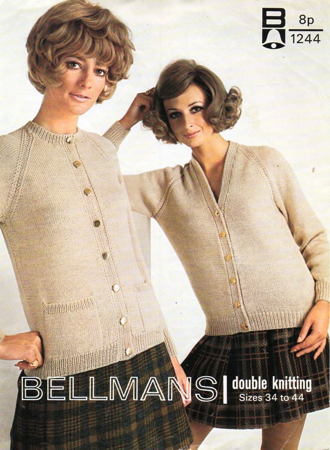 Vintage Womens Classic Cardigan Knitting Pattern Pdf Ladies Raglan ...