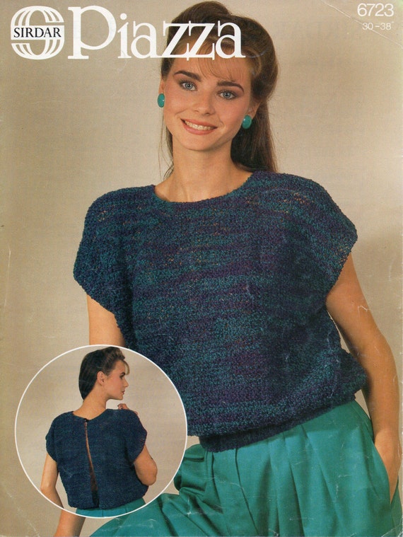 Womens Open Back Top Knitting Pattern Pdf Ladies Sweater - Etsy