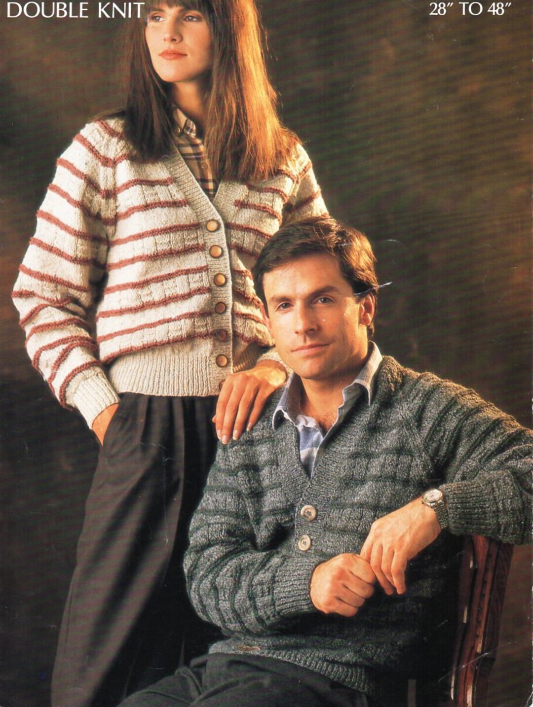 Womens Mens Striped Cardigan Knitting Pattern PDF Ladies V Neck Jacket ...