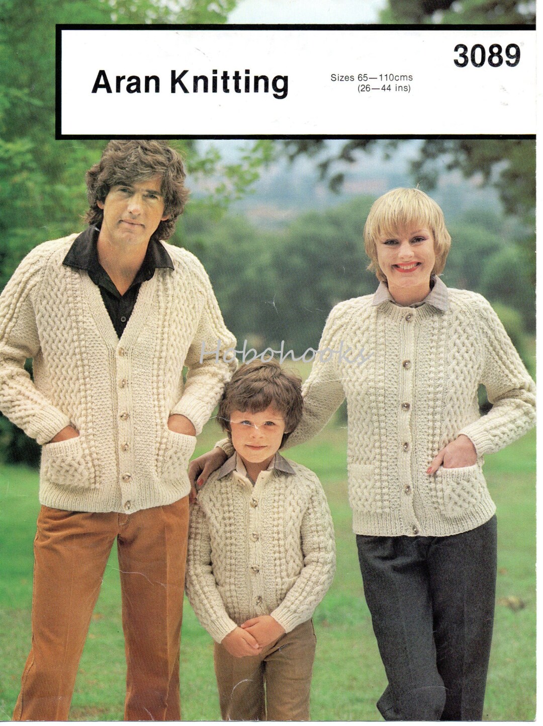Vintage Aran Cardigan Knitting Pattern Pdf Womens Mens Childrens Cable ...