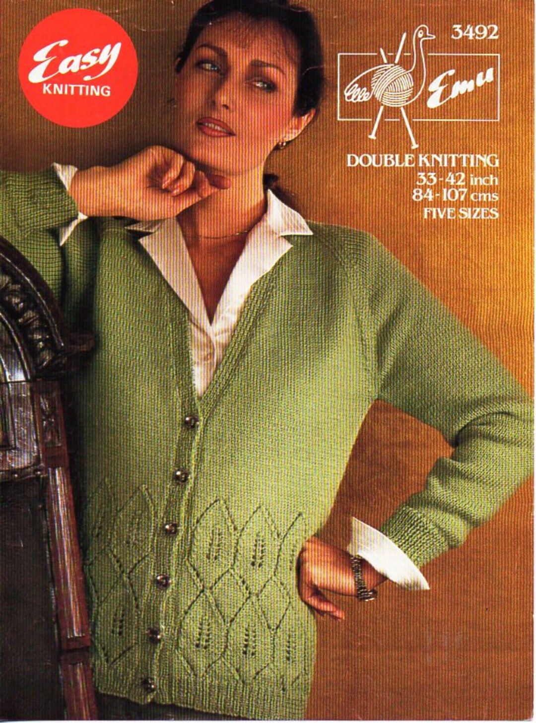 Ladies Knitting Pattern Pdf Womens Cardigan Lace Border Jacket V Neck ...