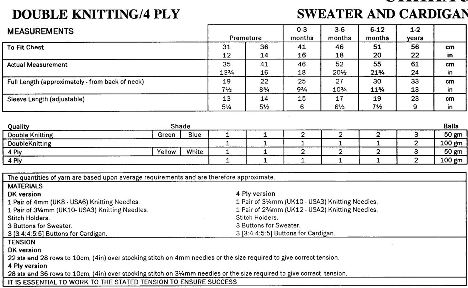 Baby Cardigan Sweater Knitting Pattern Pdf Baby Jumper Premature Sizes ...
