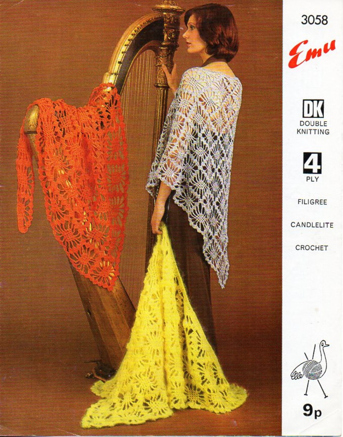 Vintage Womens Crochet Shawl Crochet Pattern Pdf Ladies - Etsy