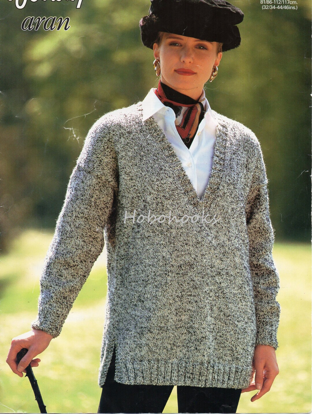 Womens Knitting Pattern Pdf Long V Neck Sweater Side Vents Ladies Tunic ...