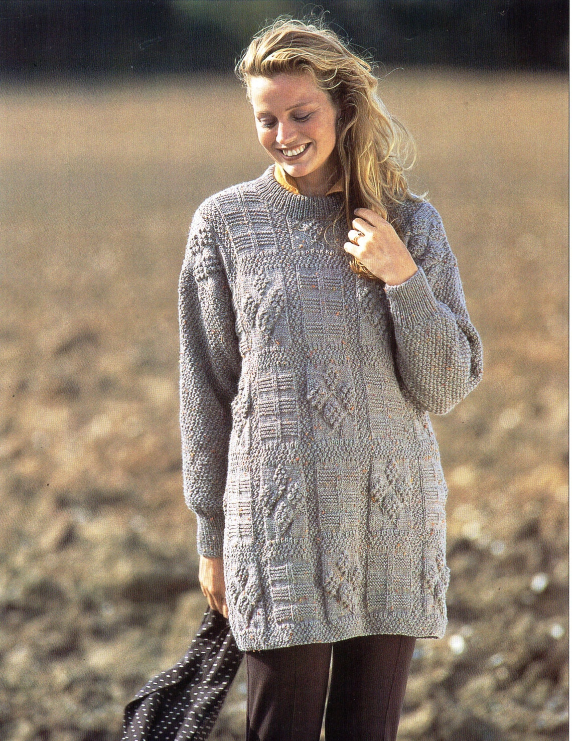 Womens Long Sweater Knitting Pattern Pdf Patchwork Tunic | Etsy