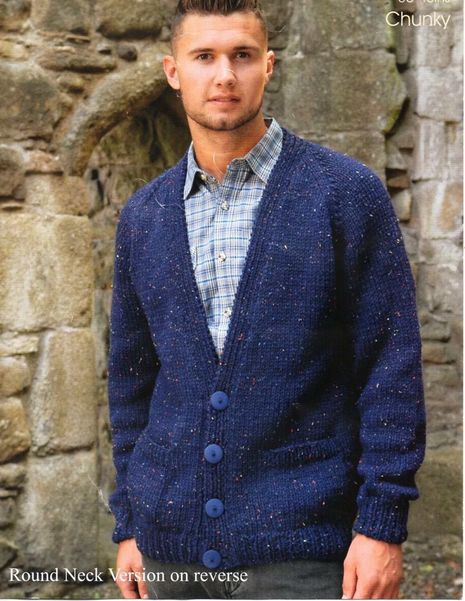 Mens Classic Cardigan Knitting Pattern Pdf Mans Chunky Jacket | Etsy
