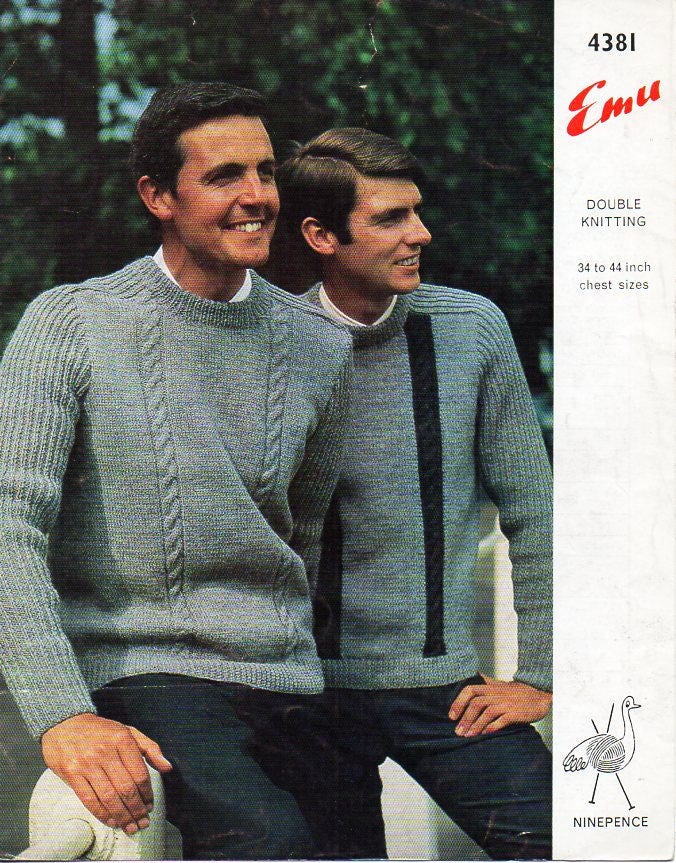 Mens sweater knitting pattern pdf DK mens saddle shoulder | Etsy