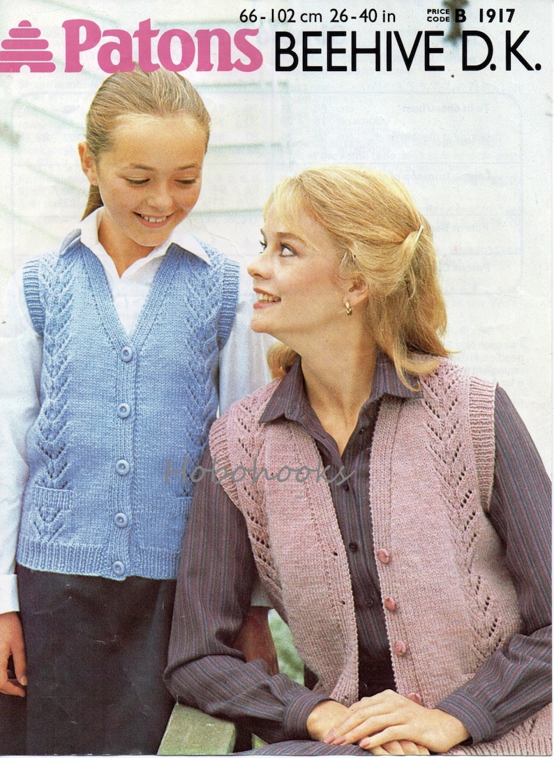 Womens Knitting Patterns Ladies Waistcoat Girls Waistcoat Womens ...