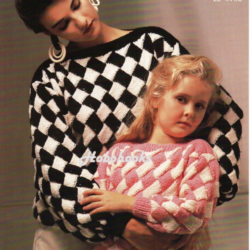 Womens Entrelac Sweater Knitting Pattern Pdf Download Girls - Etsy UK