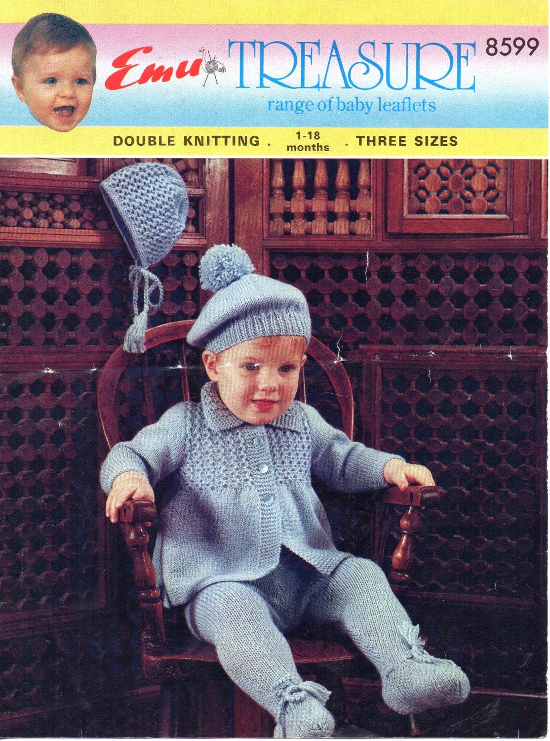 Vintage baby pram set knitting pattern pdf baby boy baby girl | Etsy