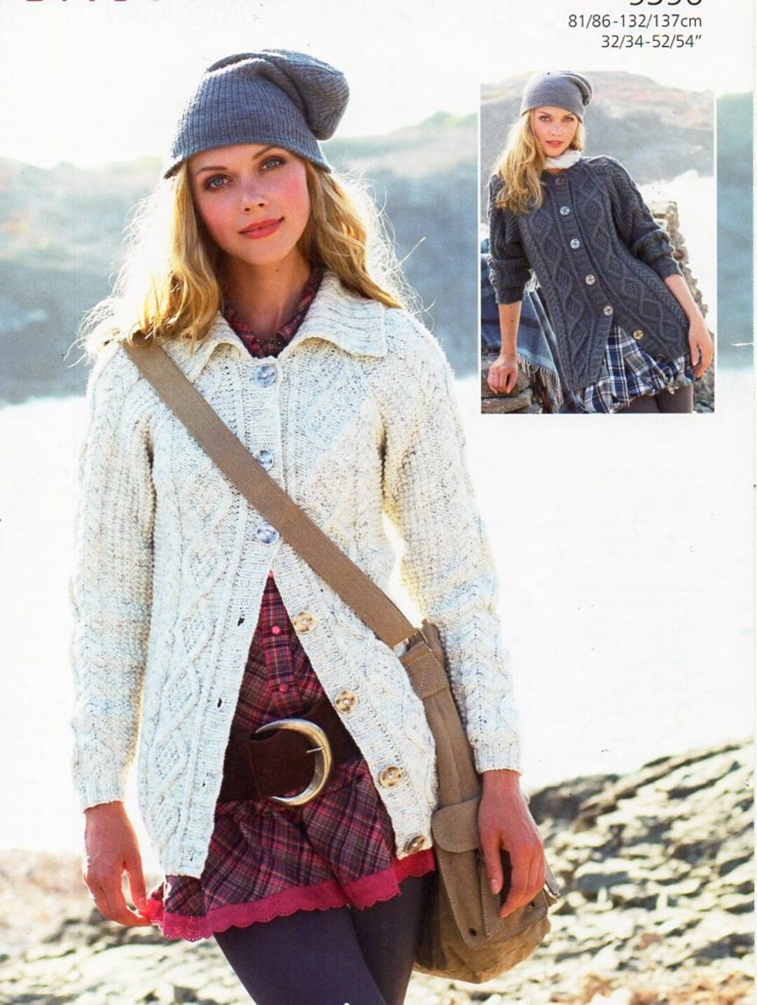 Womens Aran Jacket Knitting Pattern Pdf Larger Sizes Ladies Cable ...