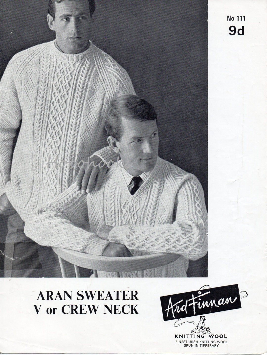 Vintage Mens Aran Sweater Knitting Pattern Pdf Mens Cable Jumper 34 ...