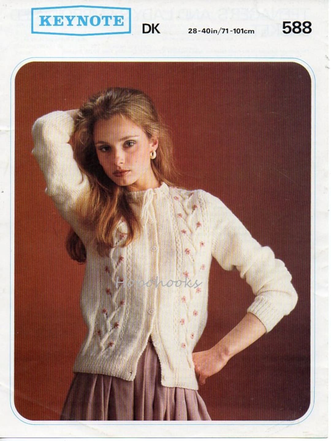 Vintage Womens Cardigan Knitting Pattern Pdf Embroidered Cardigan ...