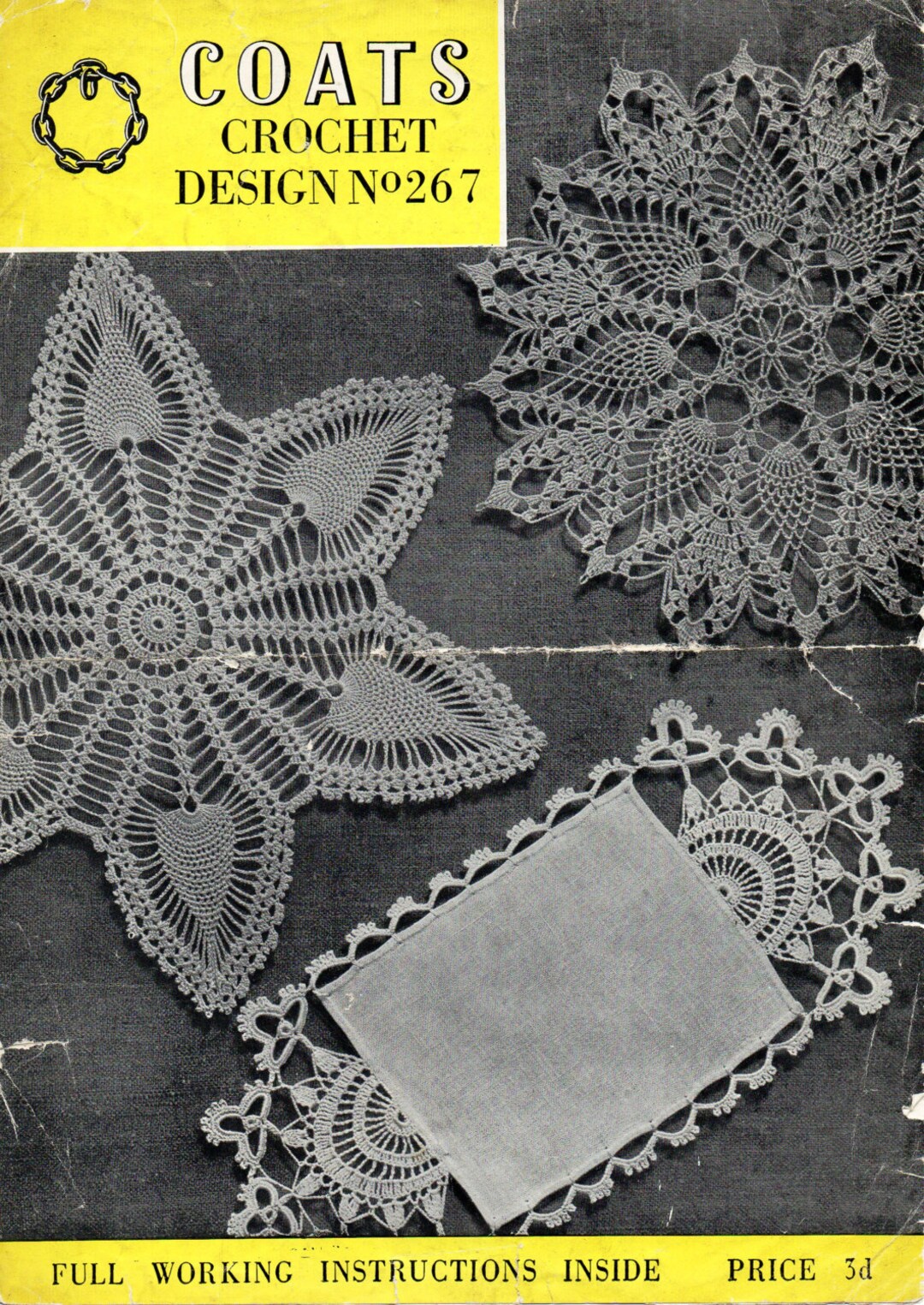 Vintage Crochet Pineapple Doily CROCHET PATTERN PDF Doilies Cheval Set ...