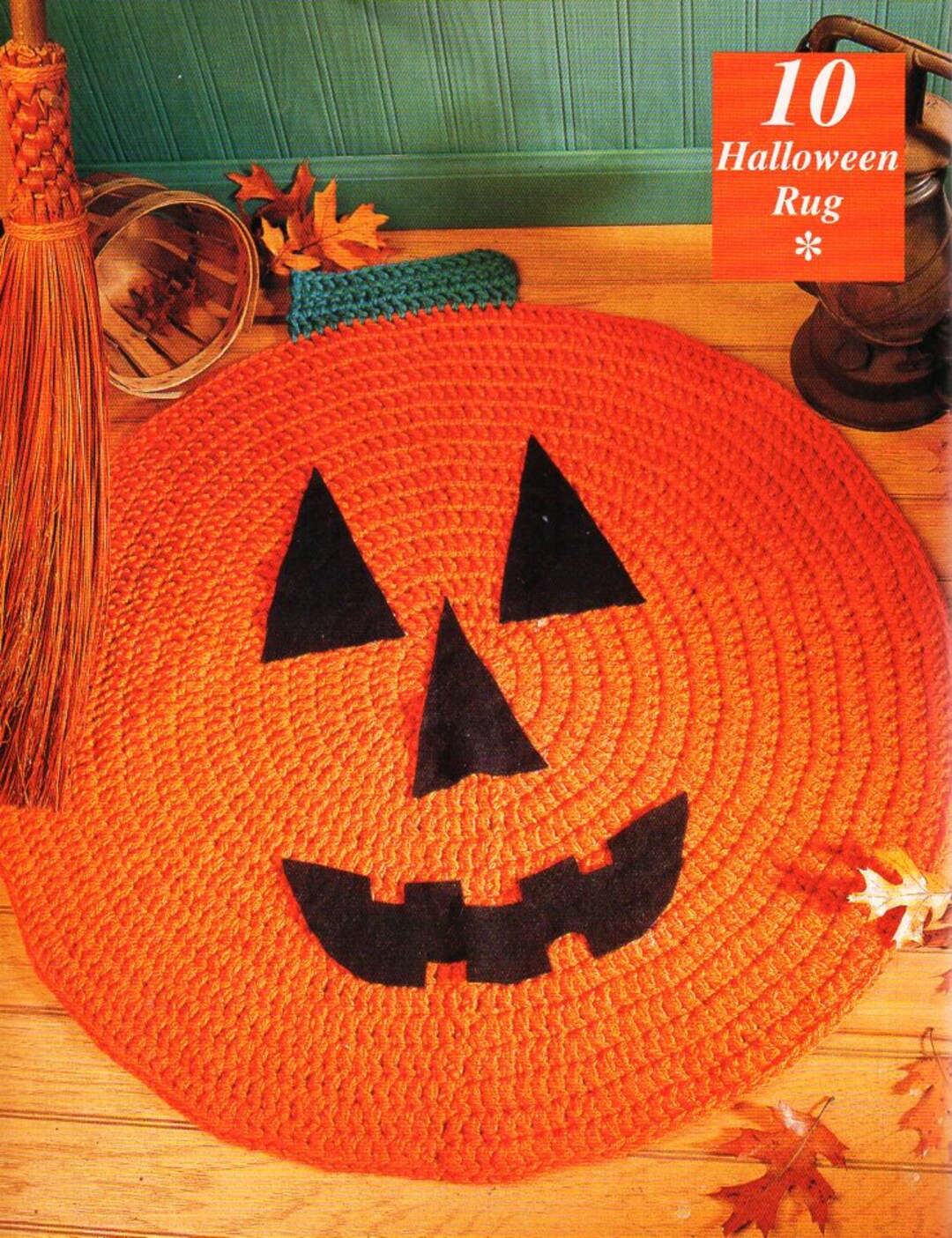 Halloween Crochet Pumpkin Rug CROCHET PATTERN Pdf Circular Crochet Rug ...