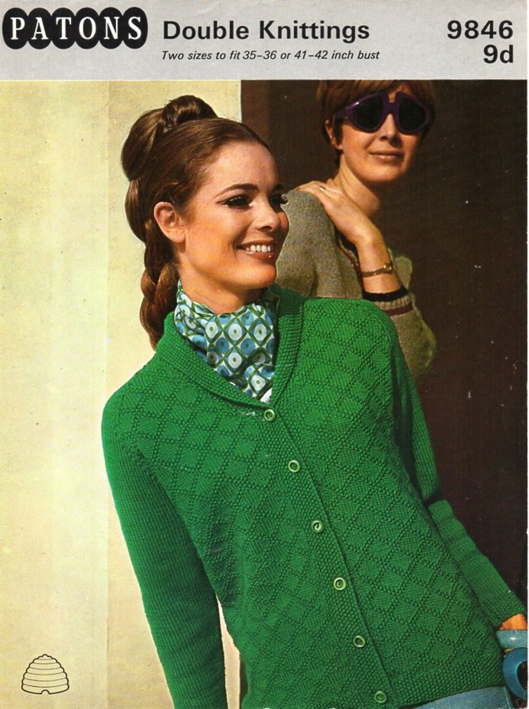 Vintage Womens KNITTING PATTERN Pdf Ladies Cardigan Shawl Collar 35-36 ...