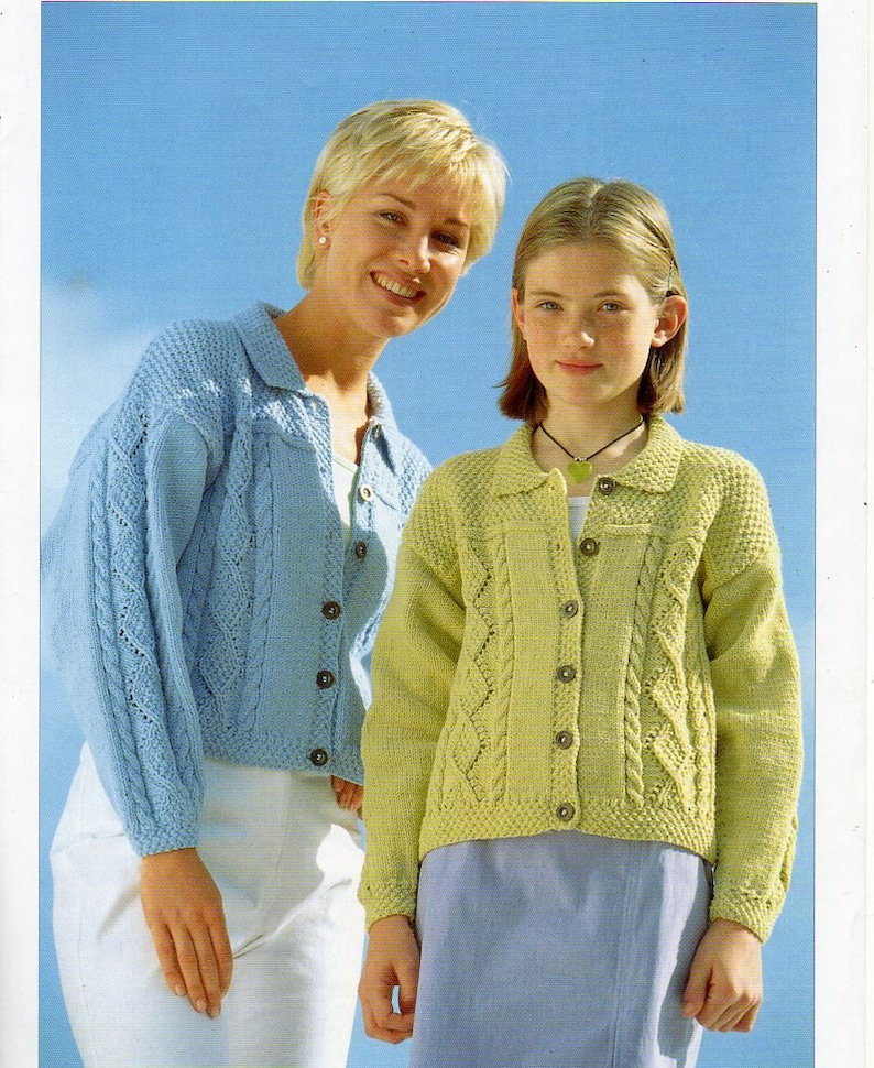 Womens Cable Cardigan Knitting Pattern Pdf Ladies Jeans Jacket With ...