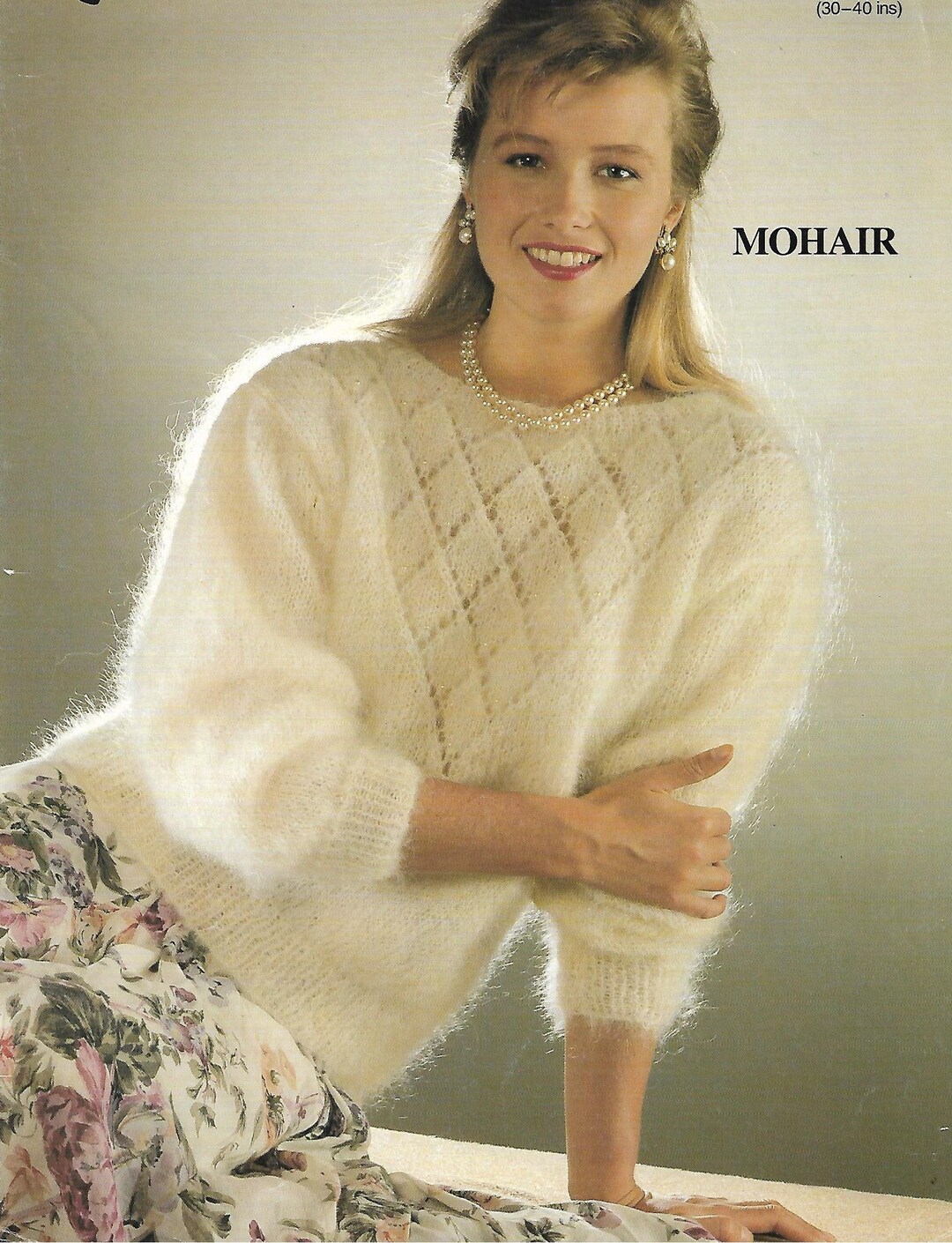 Womens Mohair Sweater Knitting Pattern Pdf Ladies Lacy Mohair Jumper 30 ...