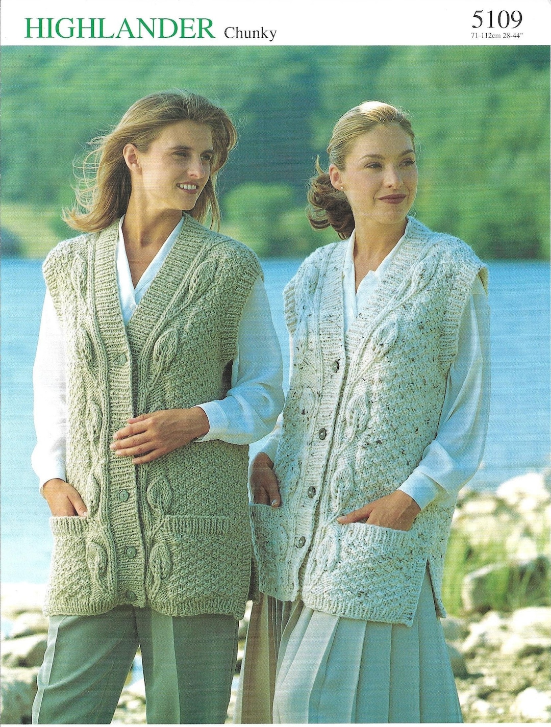 Womens Long Waistcoat Knitting Pattern Pdf Ladies Leaf Pattern Gilet ...