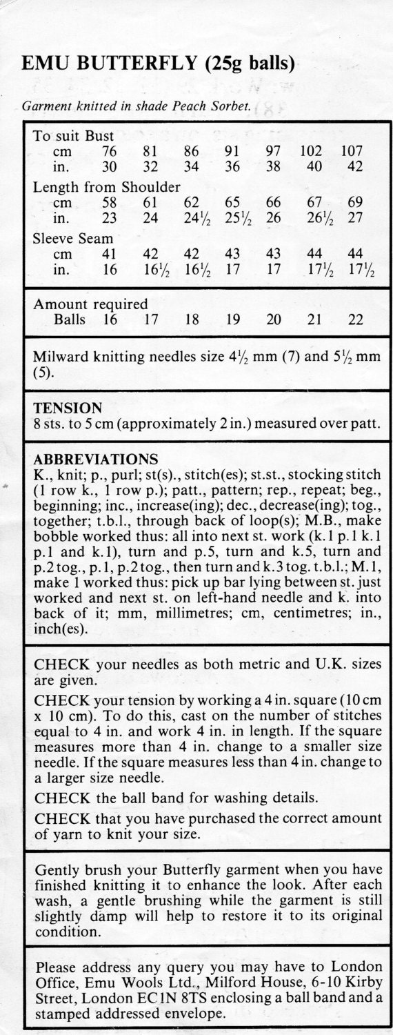 Vintage Womens Knitting Pattern Womens Chunky Mohair Bobble | Etsy