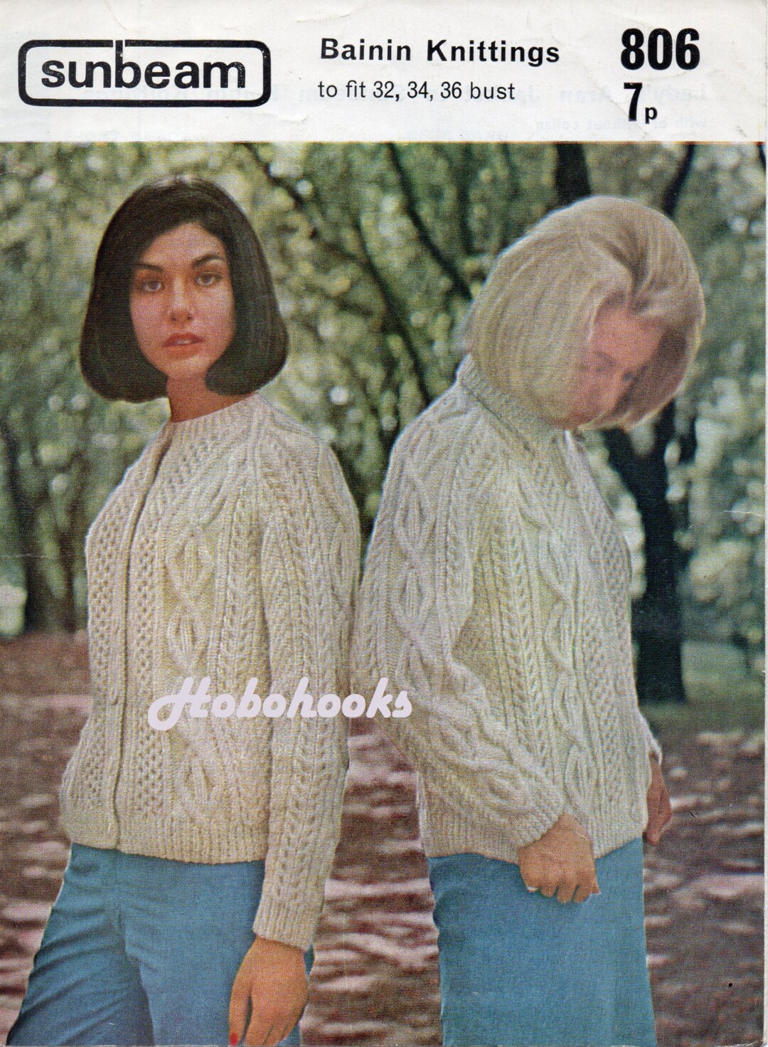 Womens Aran Cardigans Knitting Pattern Aran Jacket With Collar or Round ...
