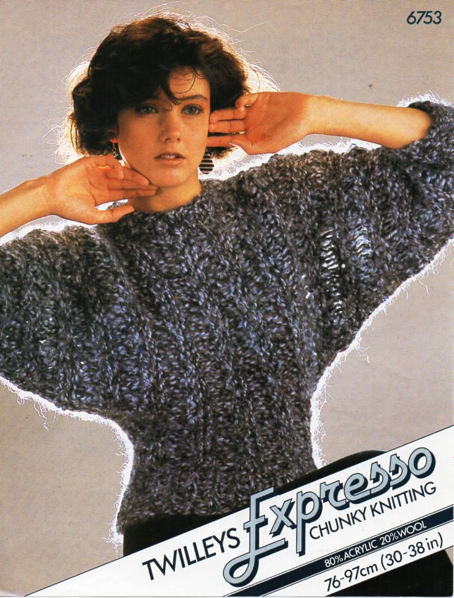 Vintage Ladies Super Chunky Dolman Sweater Knitting Pattern Pdf Super ...