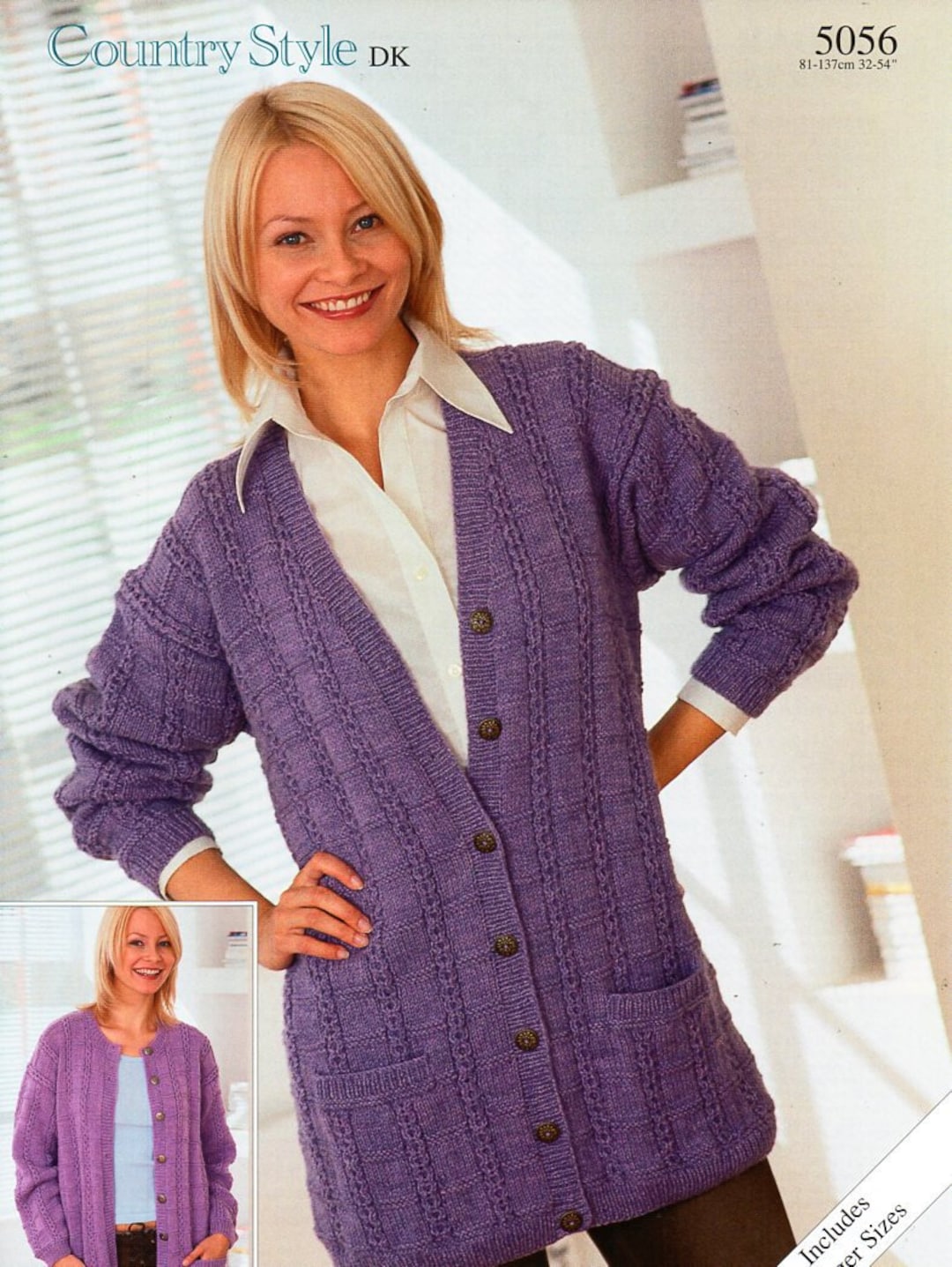 Womens Cardigan Knitting Pattern Pdf Download Ladies Long Loose Fit ...